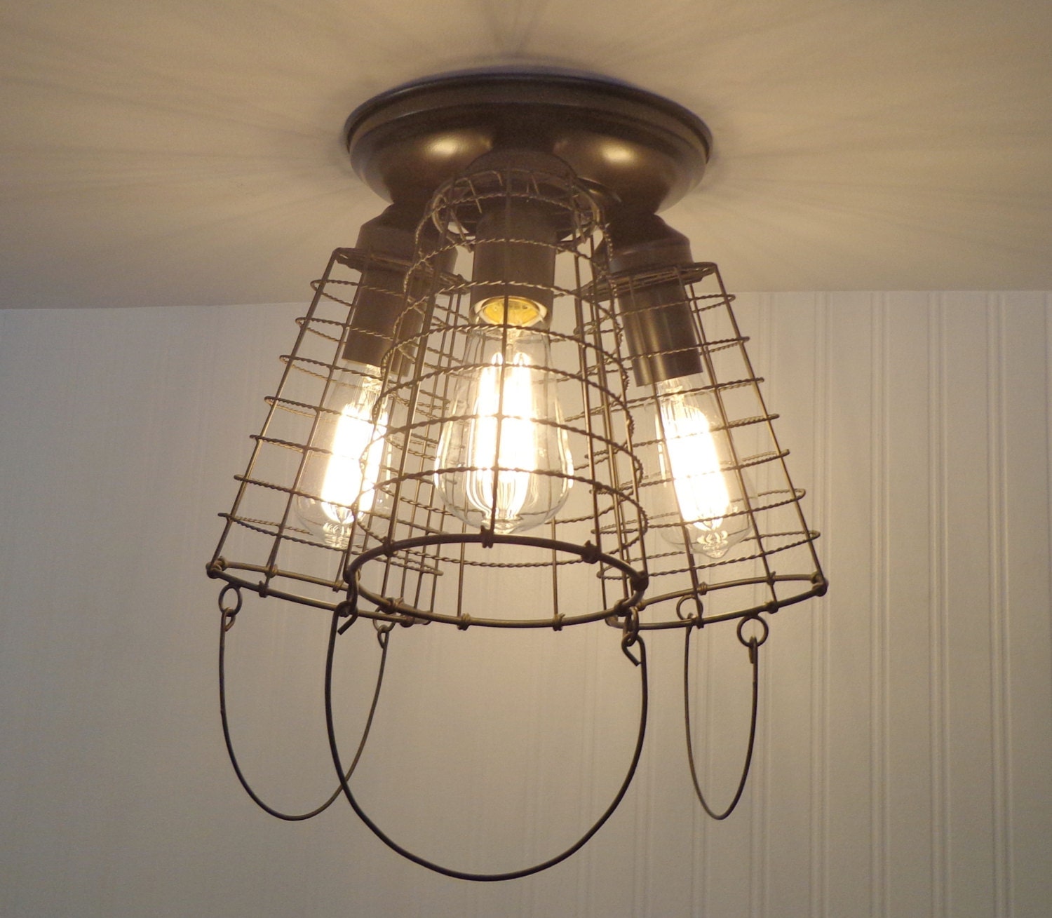 Kennebunk. Basket CEILING LIGHT for Kitchen Bath or by LampGoods