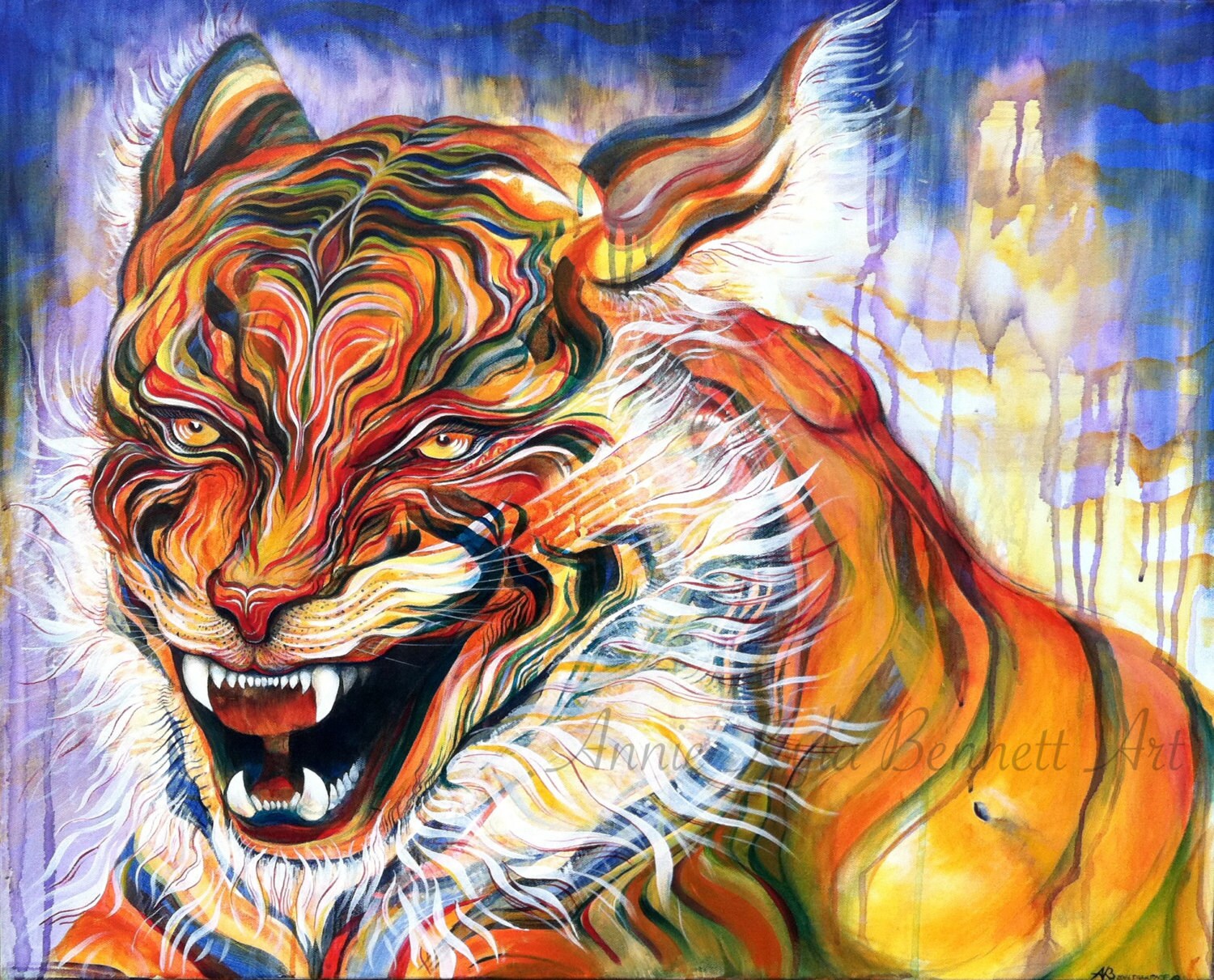 Psychedelic Tiger Art