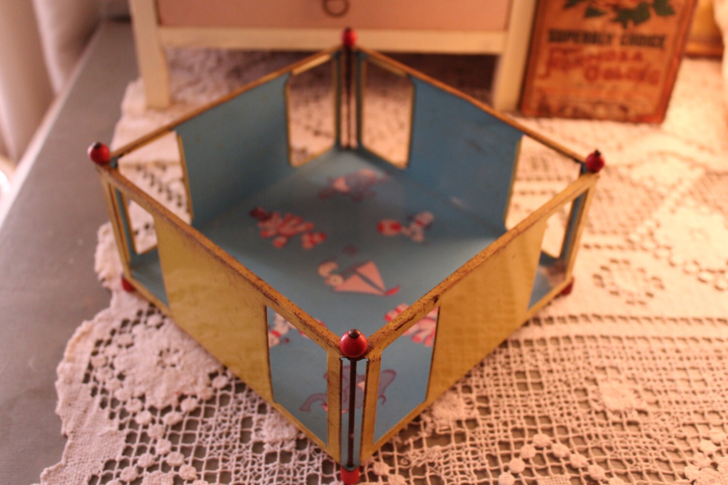 J. Chein and Co. Tin Doll Playpen,1949-59, by Vintage Doll Furniture ...