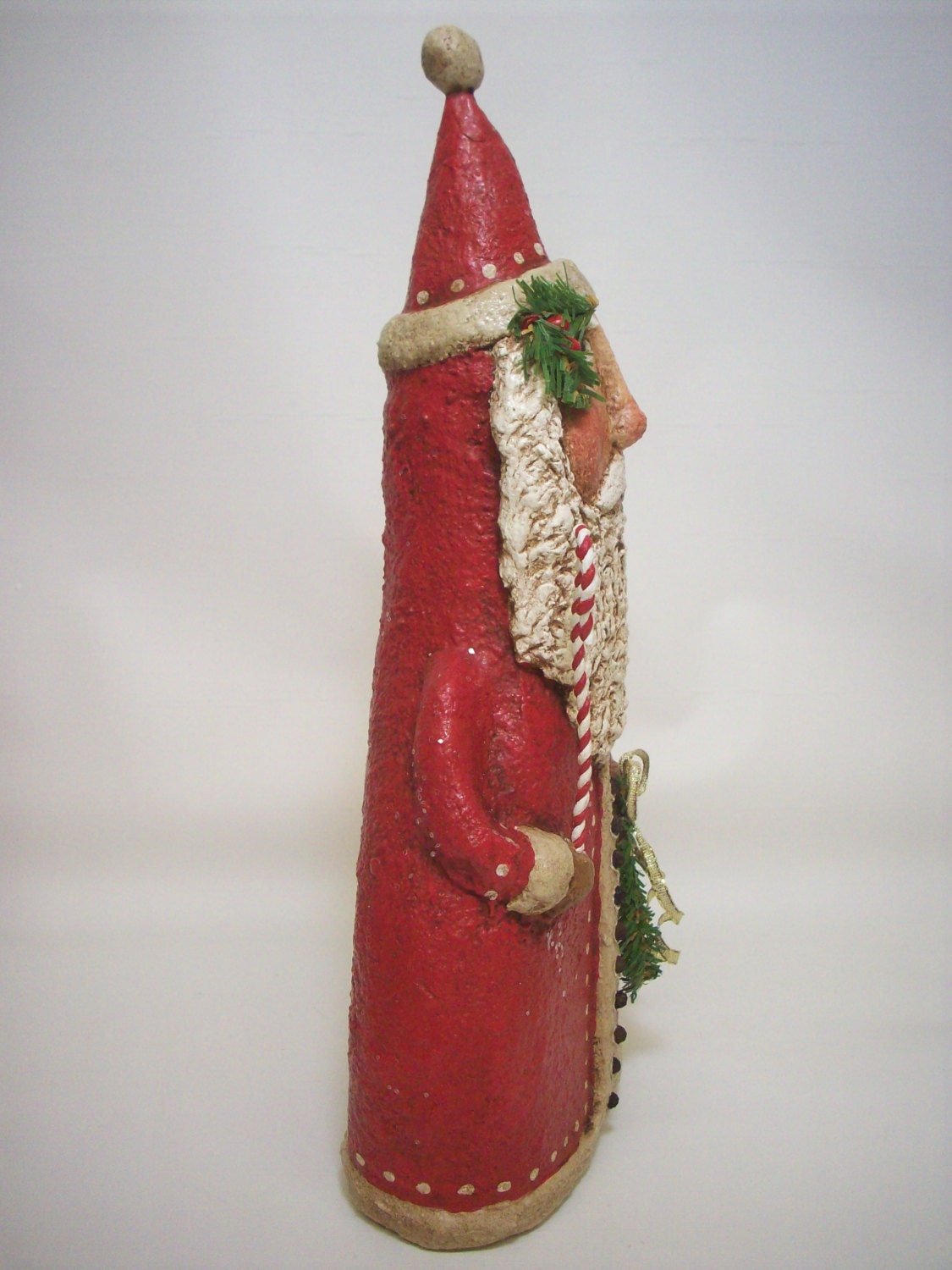 Primitive Paper Mache Folk Art Santa