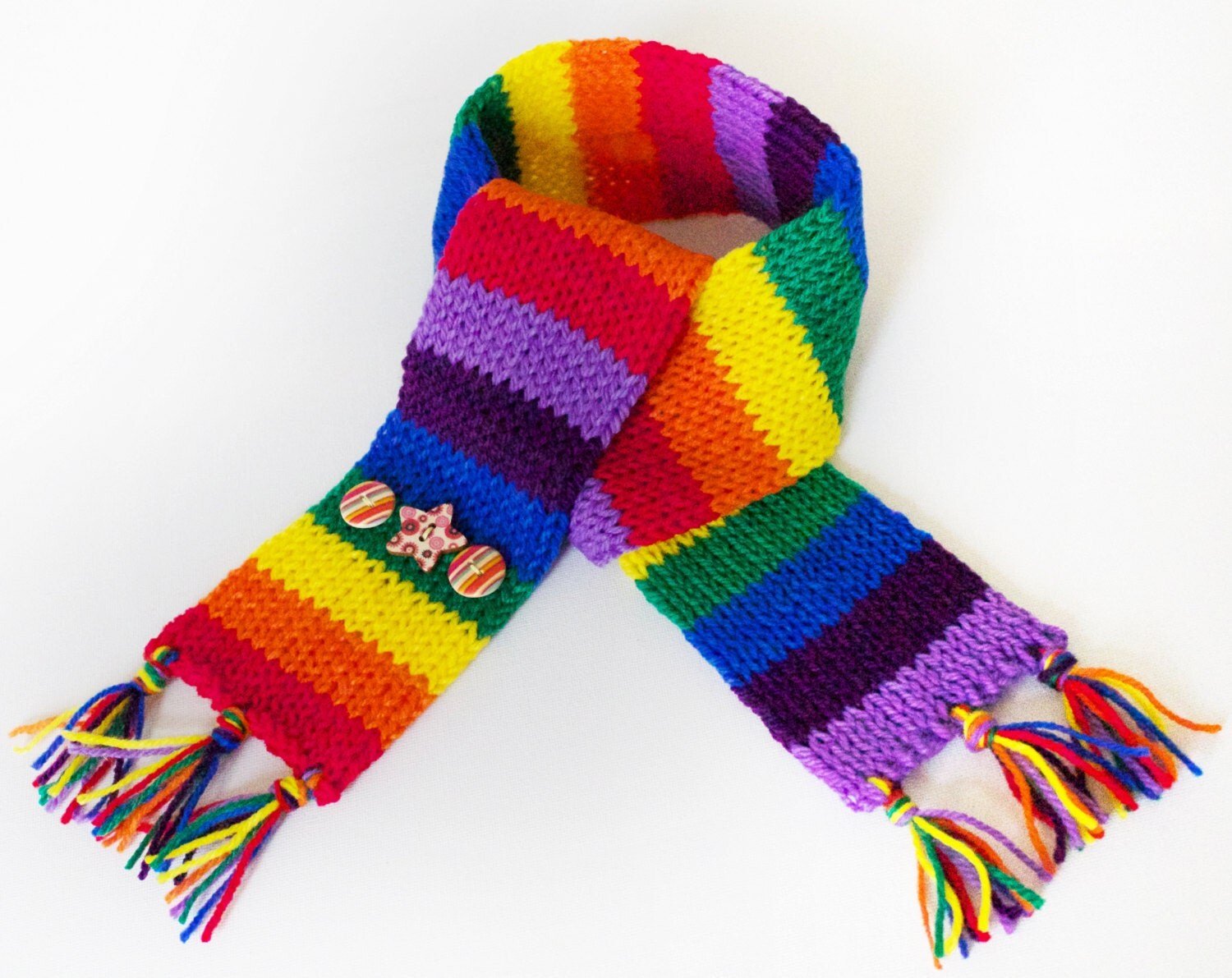Stripy Rainbow Eco Scarf for Kids Children's Colourful
