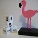 Pink Flamingo Calendar Perpetual Wood Block Pink Flamingo