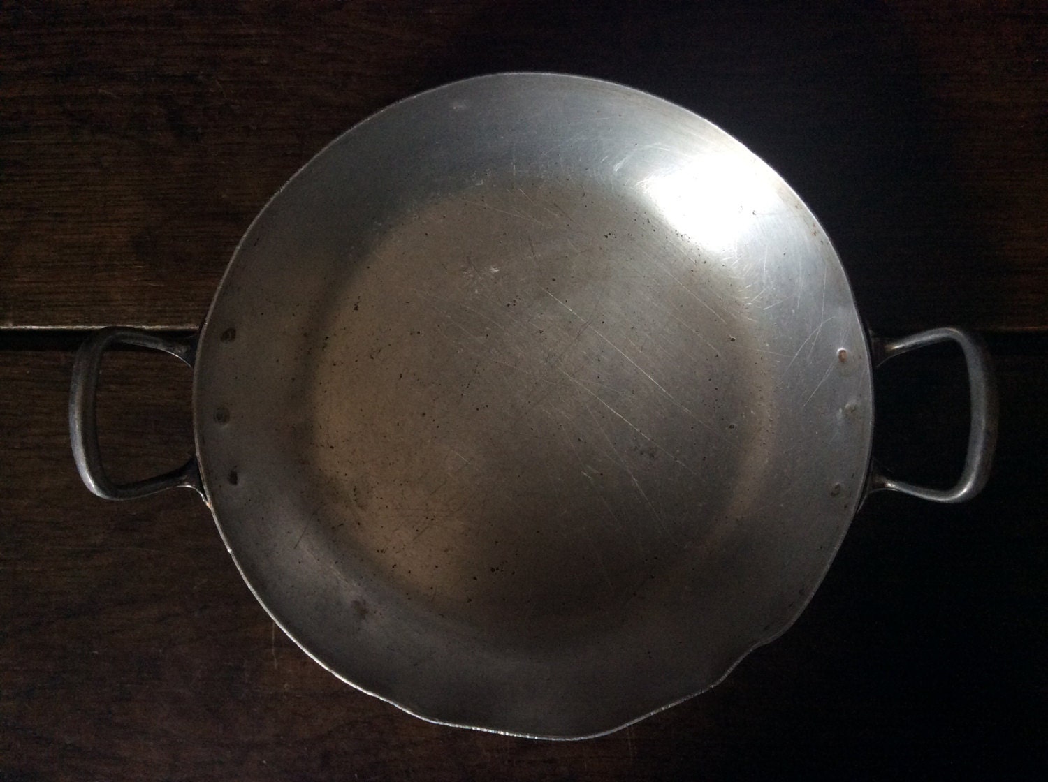 Vintage French aluminum dented flat cooking frying pan 1970s / English ...