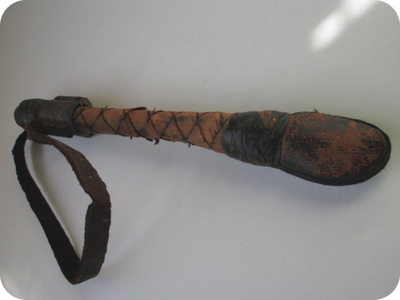 Antique Leather Billy Club Police Baton Nightstick with Lead