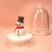 Micro Snowman in Dome Pendant Miniature Crochet Amigurumi