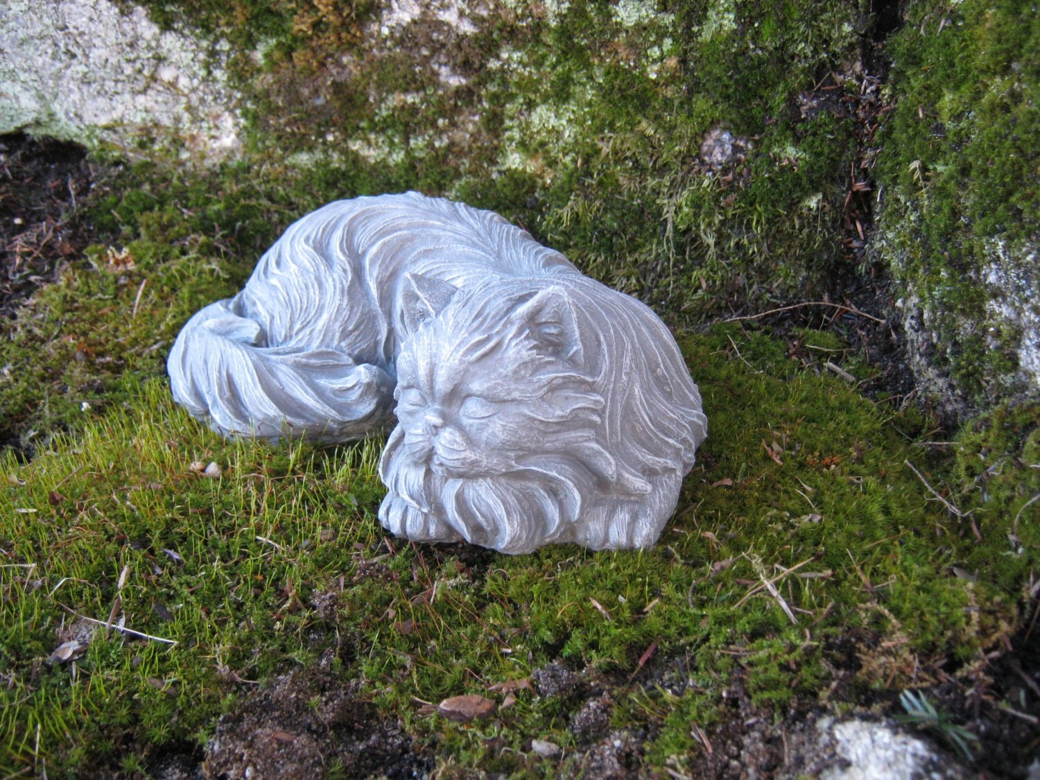 Cat Statue Concrete Cat Statues Long Haired Cat Figure