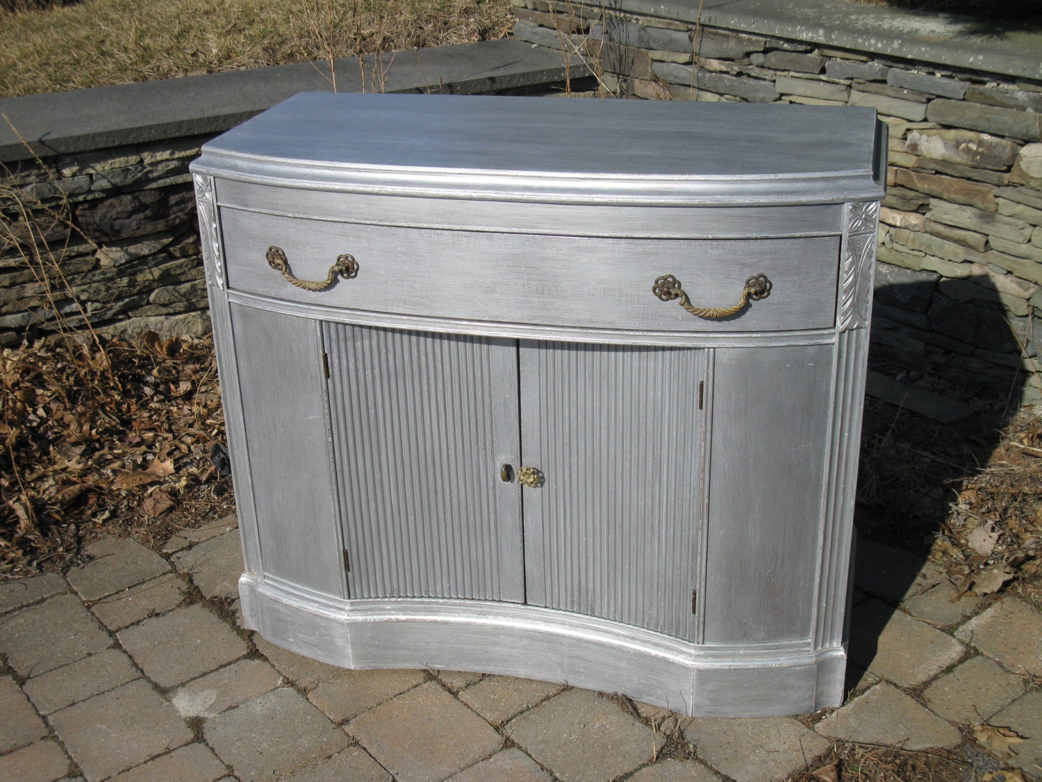 Chic and Shabby Metalic Silver Cabinet / Server / Buffet / Console / TV ...