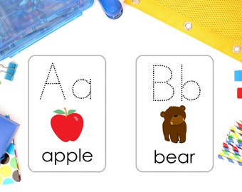 Popular items for alphabet wall cards on Etsy