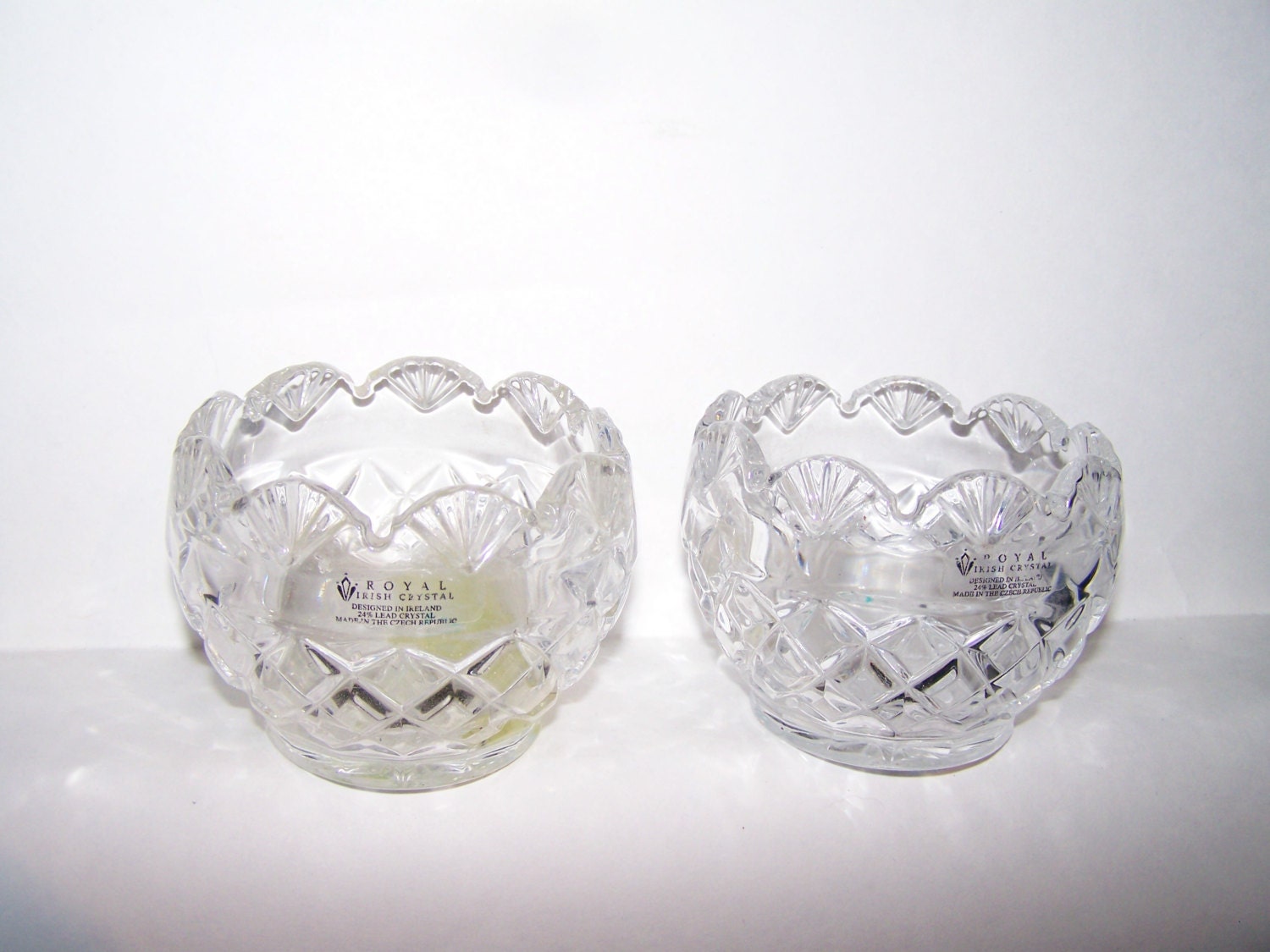 Vintage Pair ROYAL IRISH 24% Lead Crystal Designed in Ireland Made in ...