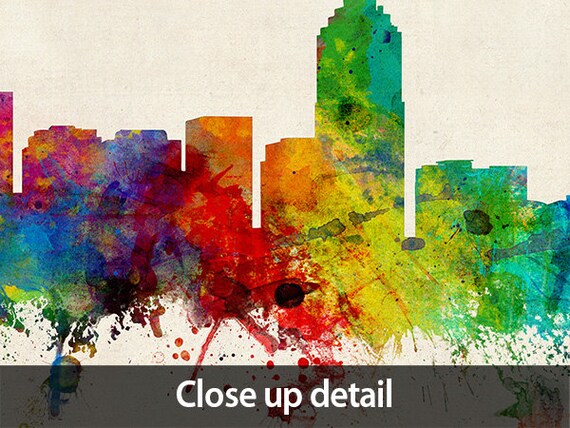 Raleigh Skyline Raleigh North Carolina Cityscape Art Print