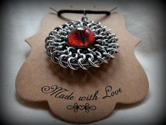 Items similar to Got My Eye on You Chainmaille Pendant on Etsy