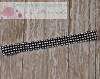 White Rhinestone Elastic Headband by SweetiePiebyAmanda on Etsy