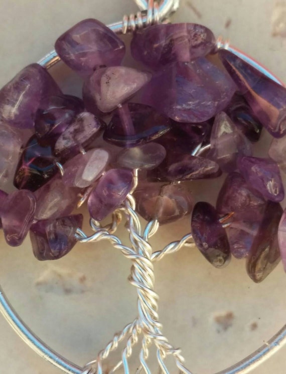 Amethyst Wire Wrapped Tree of Life Pendant