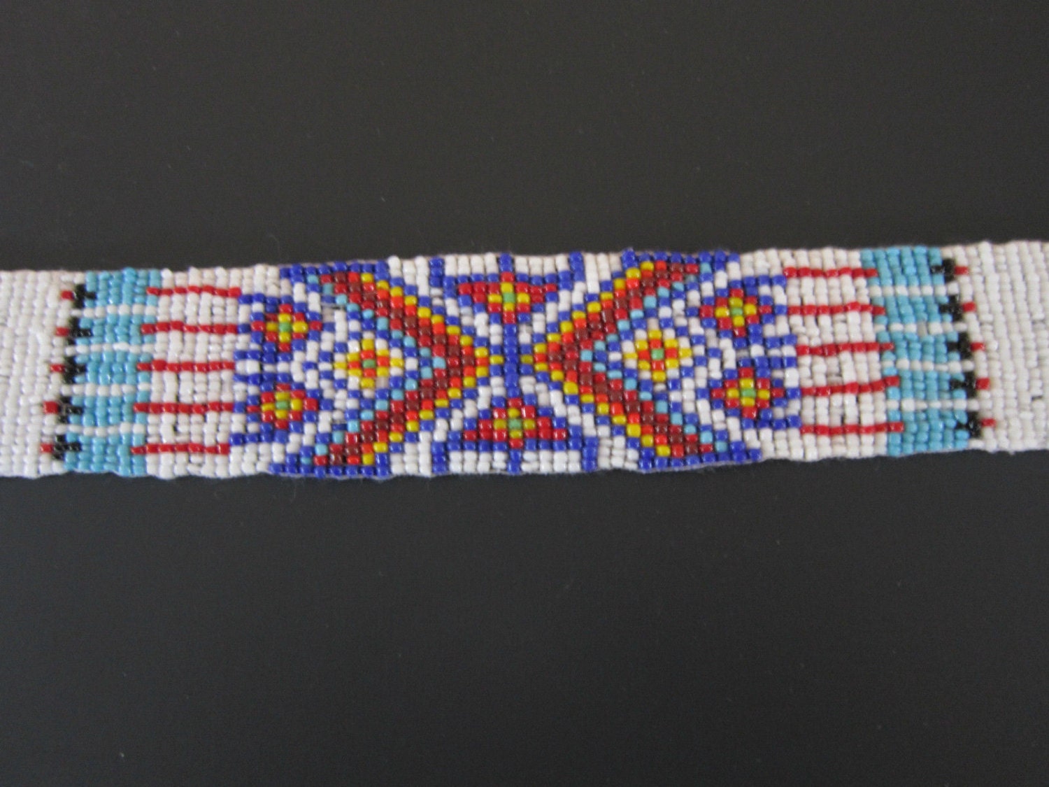 Glass Beaded Strip 5 x 1 Tribal Regalia Beadwork Craft S3