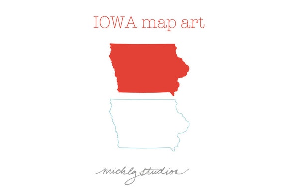 VECTOR & PNG Iowa map digital clip art state country