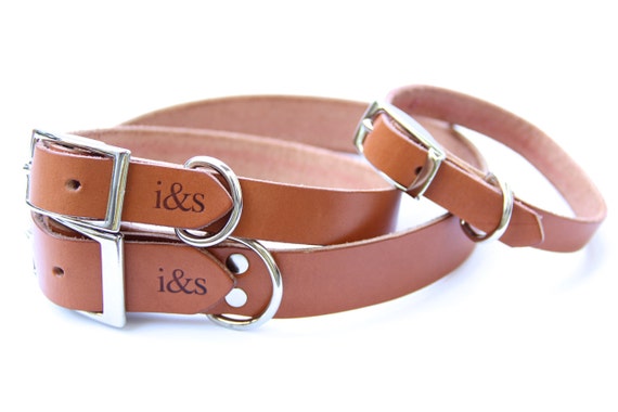 Tan Leather Dog Collar
