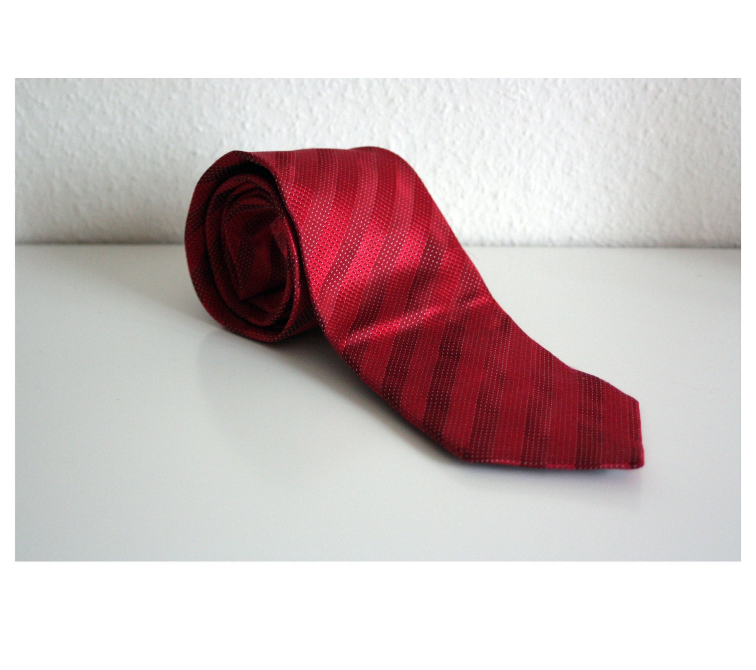 Vintage Pure Silk Mens Tie Italian Man Tie Necktie Red Striped Tie Man ...