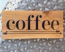 Popular items for wood coffee sign on Etsy