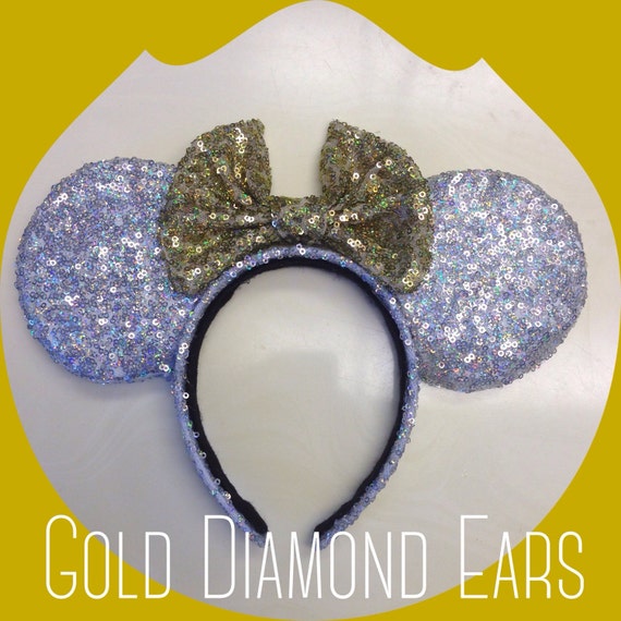 Gold Diamond Minnie Ears by yosabrinamarie on Etsy