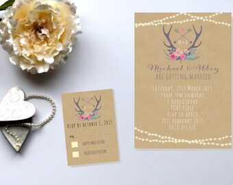 Deer wedding invite | Etsy