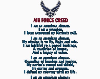 Air force creed | Etsy
