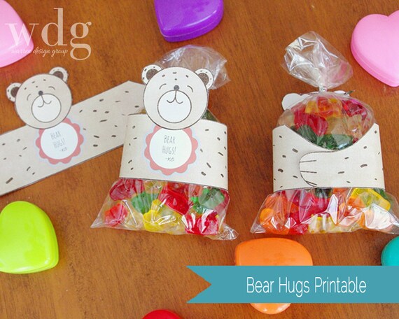 Bear Hugs Valentine's Day Candy Wrap Printable