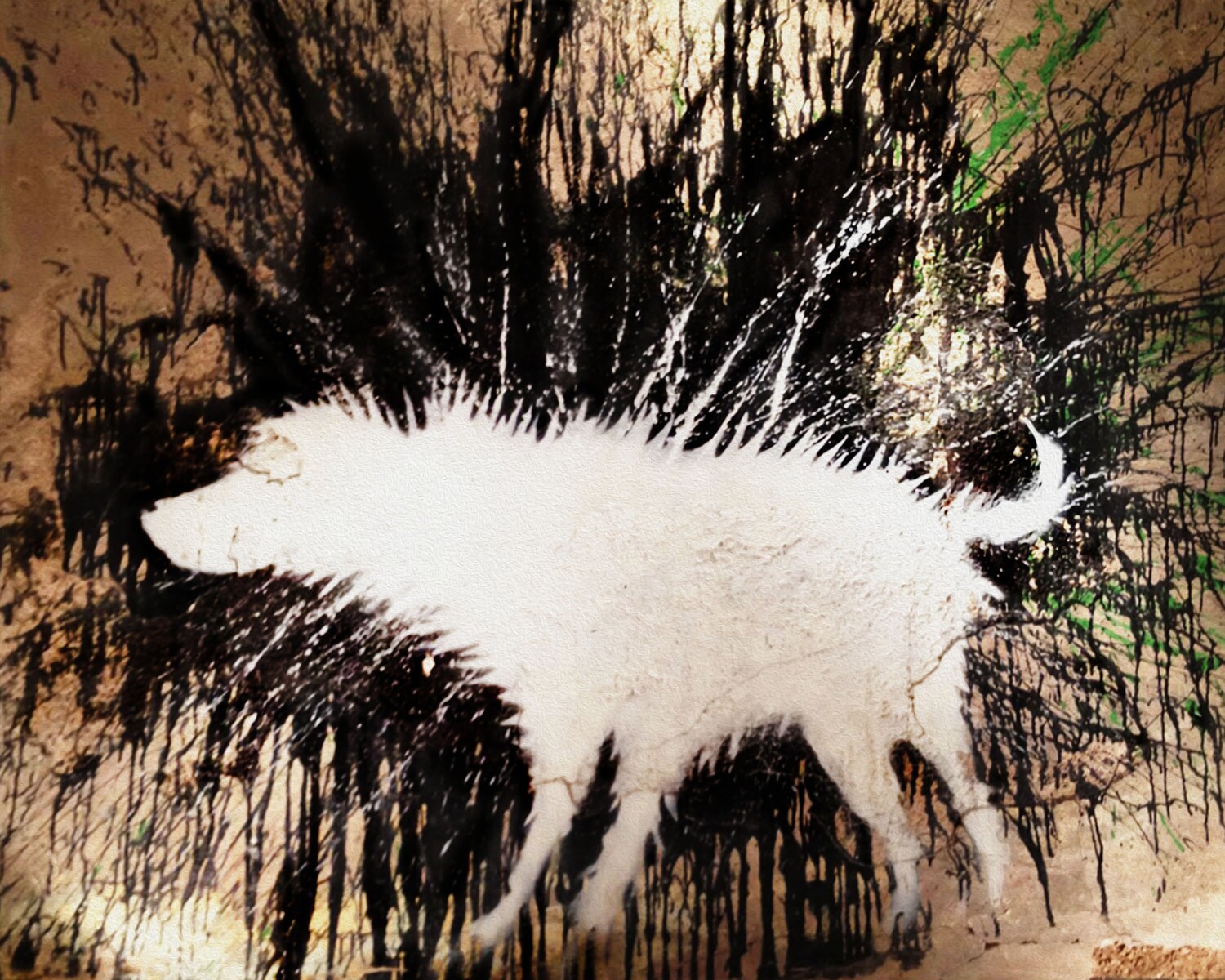 Banksy Wet Dog Print on canvas Street Art Graffiti