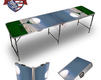 Plain White Tailgate Table 8 Ft Tailgate by AllAmericanTailgate