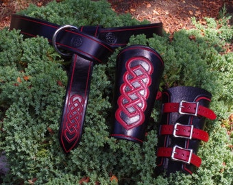 LARPer Starter Kit Combo Custom Leather Bracers by LeatherStorm
