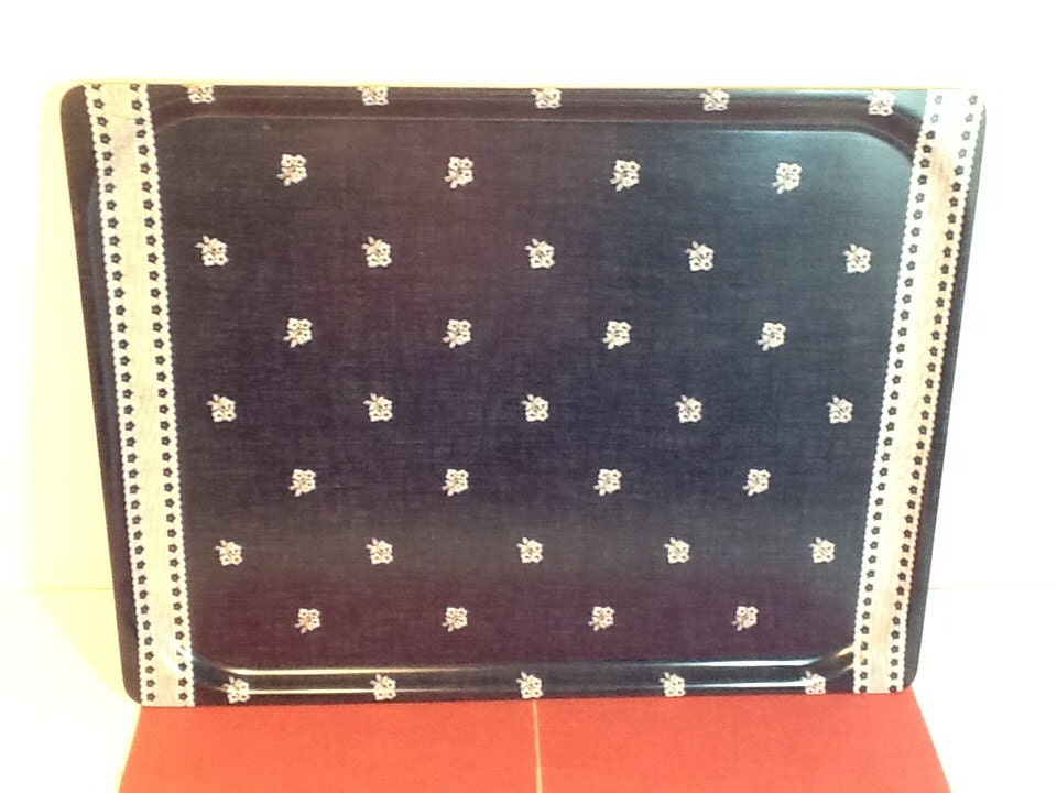 Vintage tray, Tray,Blue Tray,Platex Tray,White Tray,Gift,Swiss Made ...