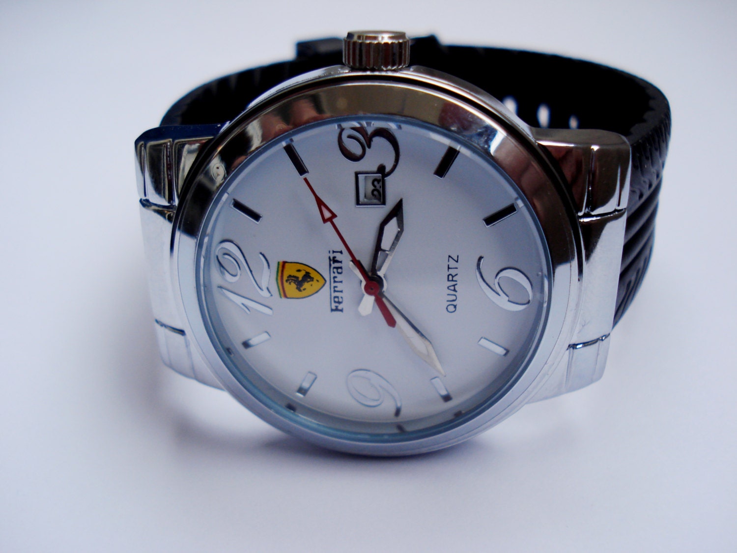 Ferrari Vintage Watch / Wrist Battery Watch/ White Watch Face ...
