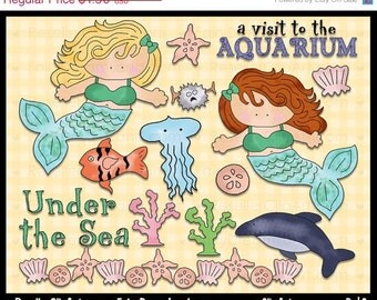 SALE Mermaid Clip Art - Commercial Use Clipart Set - Instant Digital ...