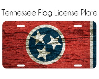 Tennessee Vols License Plate Car Tag Tennessee State Flag 3 Stars ...