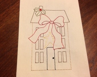 Primitive Santa Claus Redwork Machine Embroidery Design