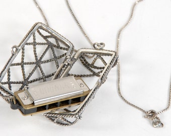 Harmonica necklace | Etsy