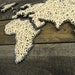 World Map String Art Gift for Couple Reclaimed Wood