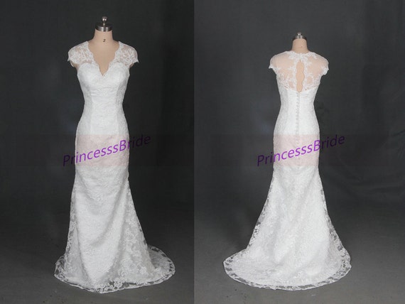 Items Similar To Floor Length Ivory Lace Wedding Gowns Hot Affordable