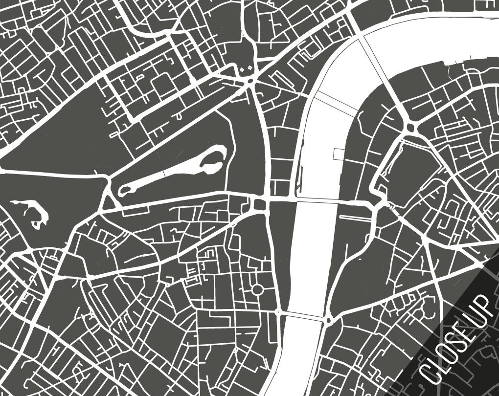 LONDON Map Art Print / England Poster / LONDON Wall by CityMapArt