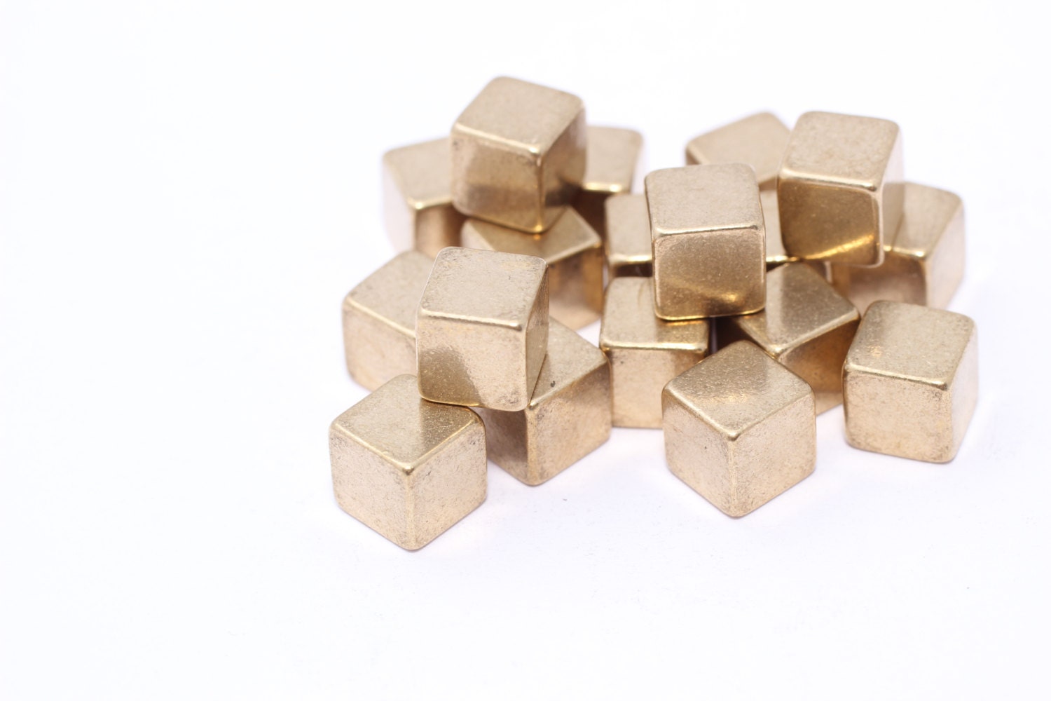 20 Pcs 6mm Raw Brass Cubes Cube Blank geometric blank