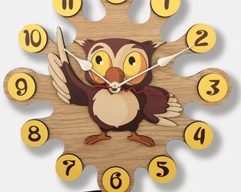 Black owl clock ceramic wall clock of owl with black head and