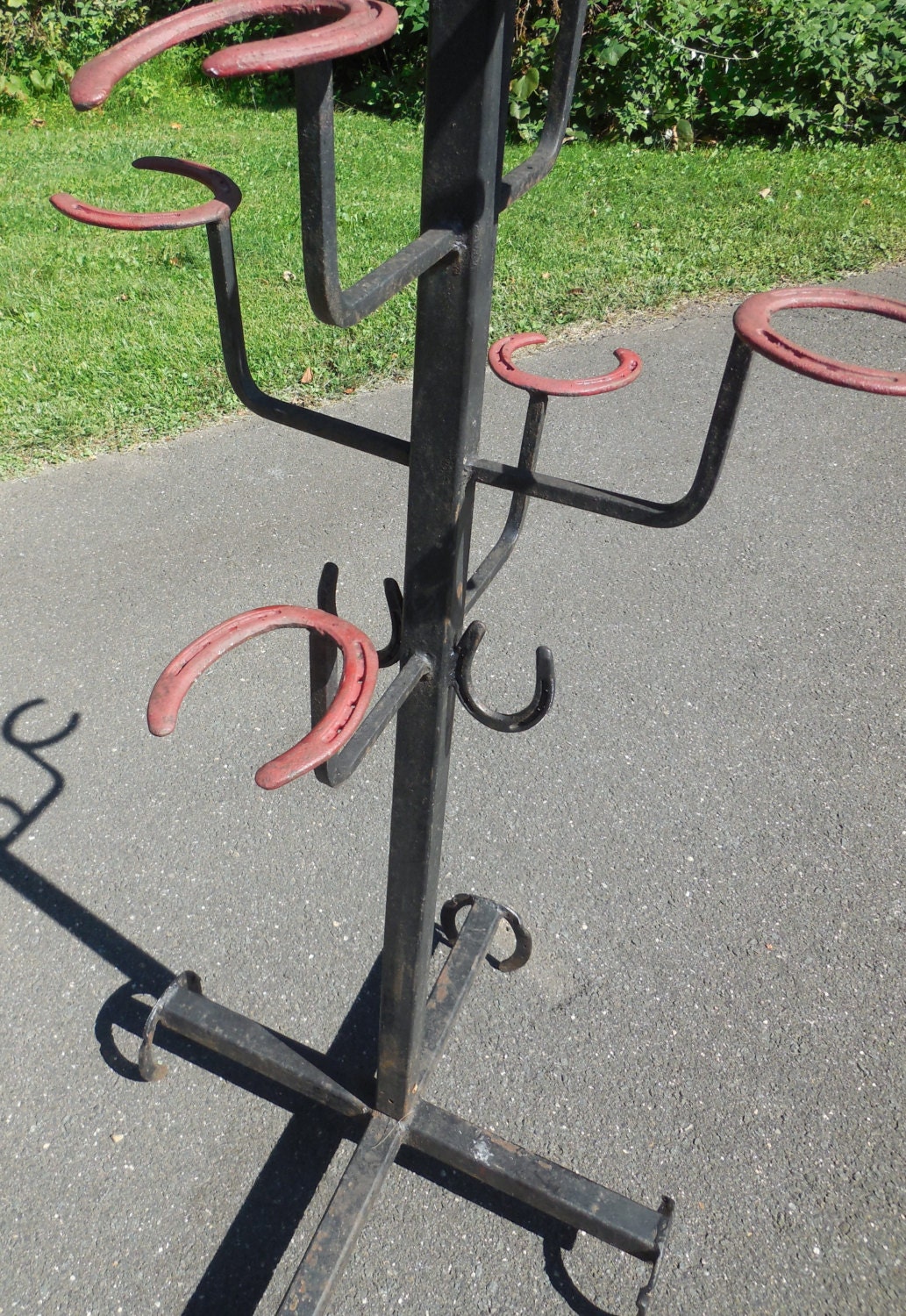 Iron Horseshoe Hat & Tack Rack Custom Blacksmith Made Floor Standing ...
