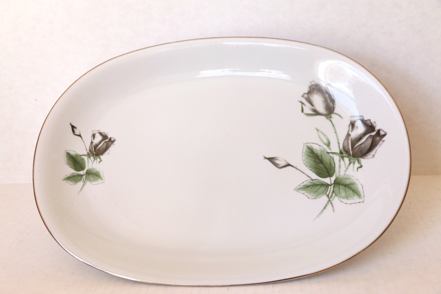 Stonegate Midnight Rose 14 Inch Serving Platter Mid Century Bavarian ...