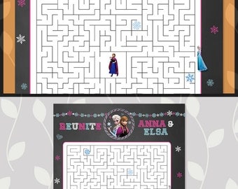 Frozen Maze Activity Sheet Chalkboard // Frozen Maze // Frozen Party ...