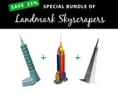 Architectural paper scale models by PaperLandmarks on Etsy