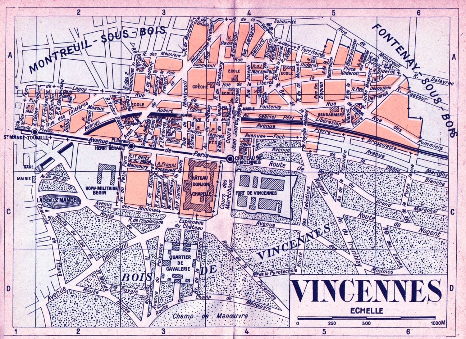 PARIS street map of Vincennes 1940s Paris by theStoryOfVintage