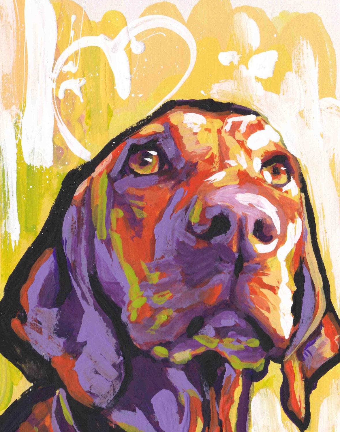 Hungarian Vizsla modern Dog art print pop dog art bright