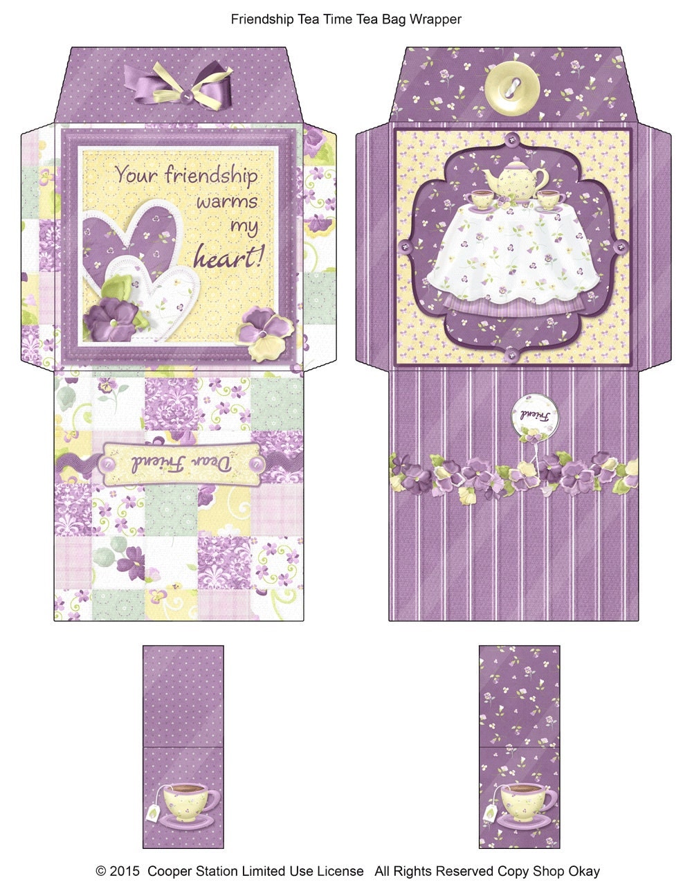 Printable Friendship Tea Bag Wrapper