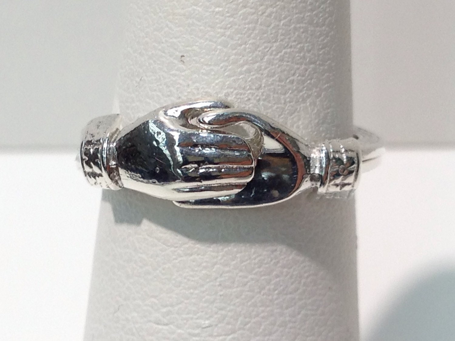 Holding Hands Ring Handmade in Sterling Silver