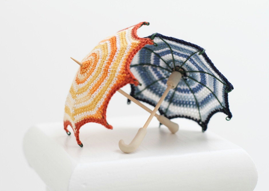 Crochet umbrella miniature umbrella dollhouse miniature