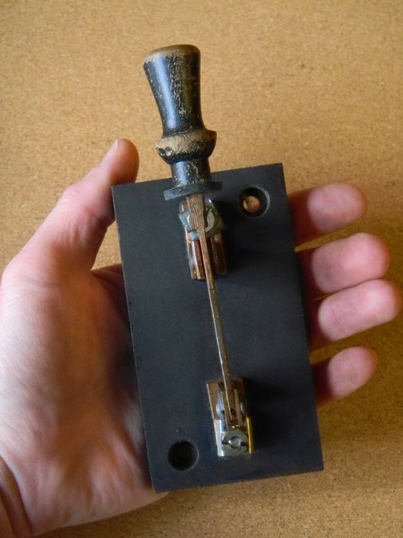 Antique Knife Switch with Thick Slate Base by CuriosityShopper